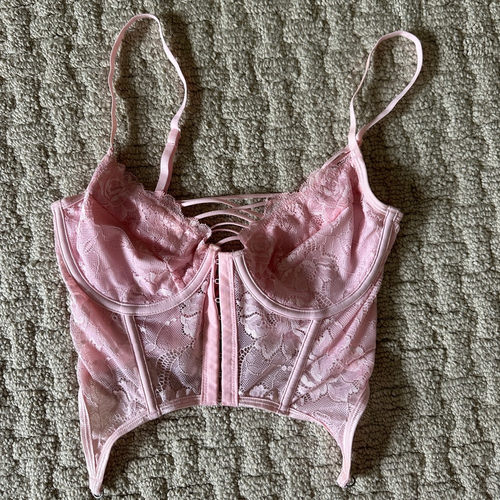 Glassons Light Pink Bustier Corset Top Size 10 - Gem